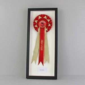 Personalised Rosette Display Frame. 20x50. Suits One Rosette With Text ...