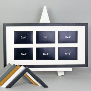 Multi Aperture Photo Frame. Holds Six 6x4 Photos. 30x60cm. Portrait or ...