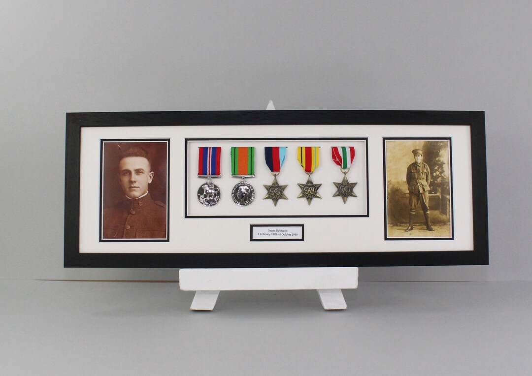 Personalised Military and Service Medal display Frame for Five Medals ...