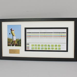 Personalised Golf Score Card Display Frame, With 6x4 Photo. 25x50cm ...