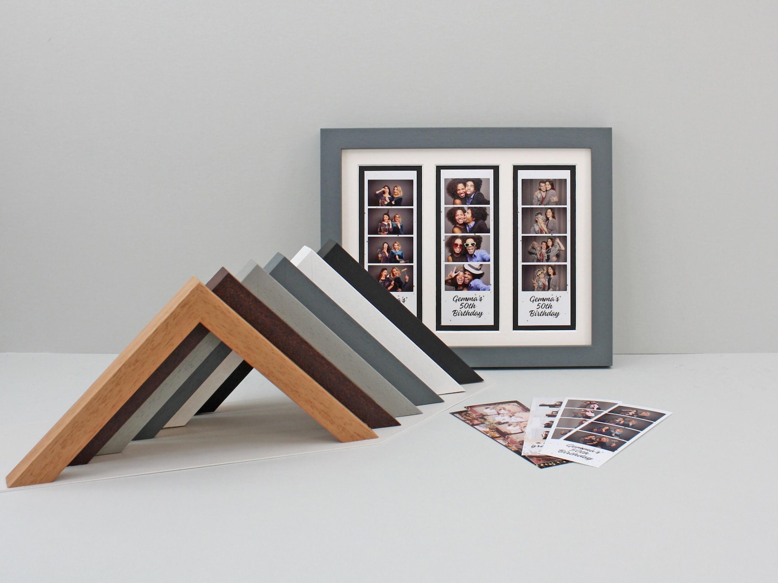 Photo Booth Strip Floating Frame - 3 Photo Booth Strips - Floating ...