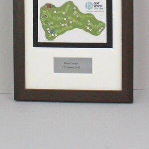 Personalised Golf Score Card Display Frame. 20x40cm Frame Score Card ...