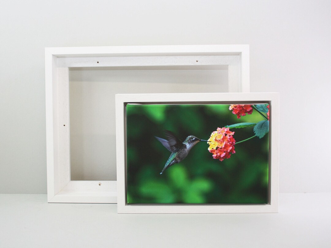White - 40mm Deep Wooden Tray Frame. Floating Effect Frames for Deep ...