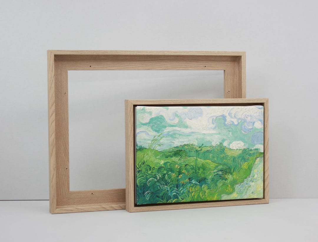 Oak Colour - 22mm Deep Wooden Tray Frame for Canvas. Standard Sizes ...