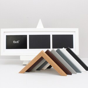 Multi Aperture Photo Frame. Holds Three 6x4" Photos. 15x50cm. Wooden ...
