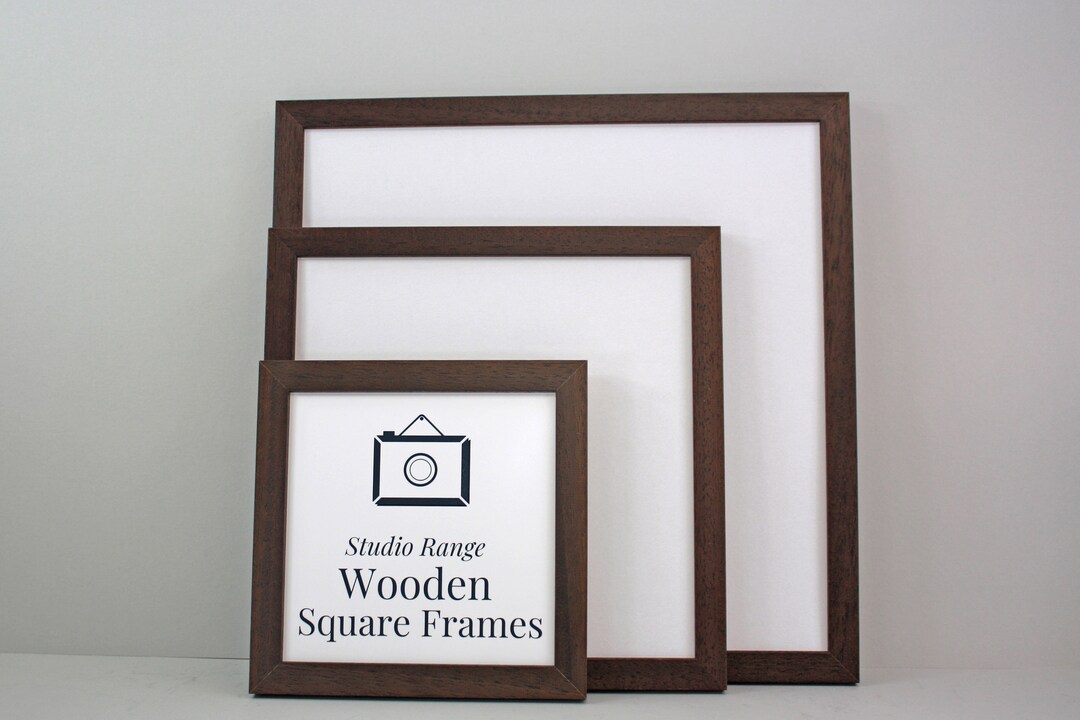 Walnut Colour Square Wooden Frames Studio Range. Standard Size Frames ...