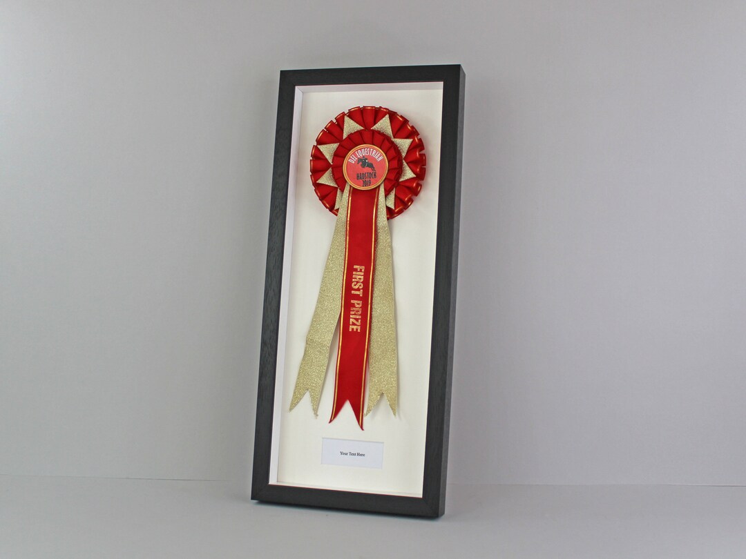 Personalised Rosette Display Frame. 20x50. Suits One Rosette With Text ...