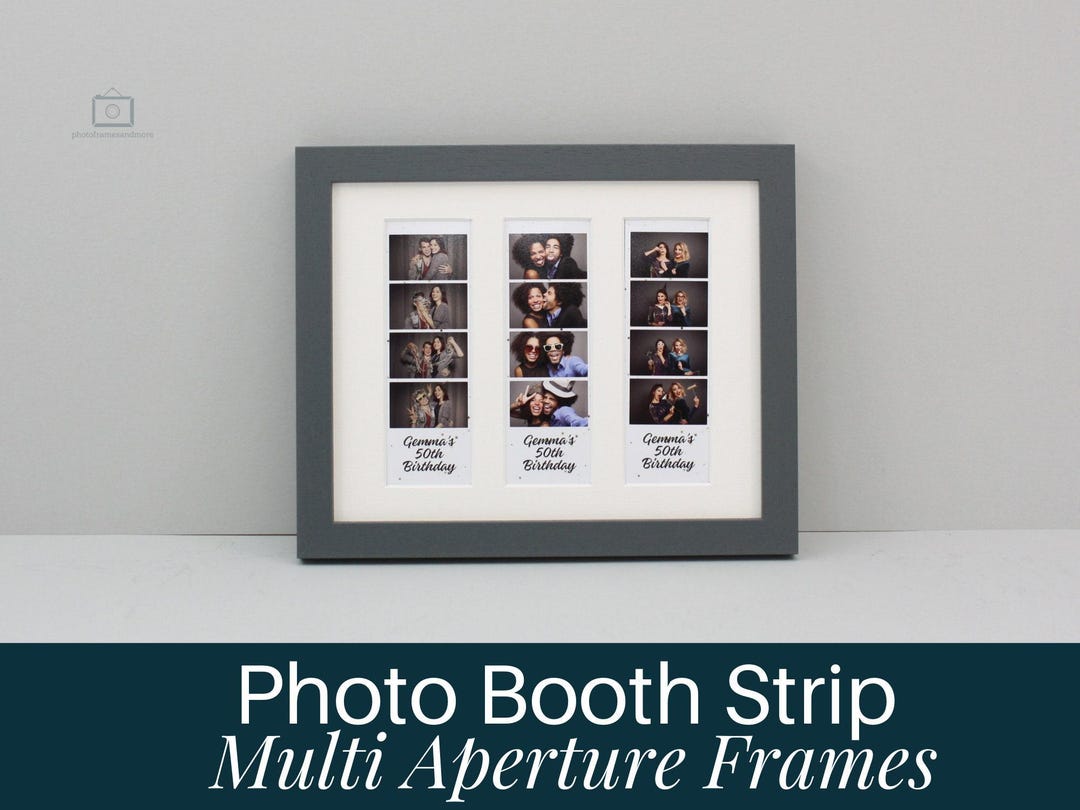 Photo Booth Strip Frame - 3 Photo Booth Strips - Wooden Photo Frames ...