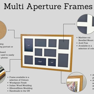Multi Aperture Photo Frame. Holds Six 6x4 Photos. 30x60cm. Portrait or ...