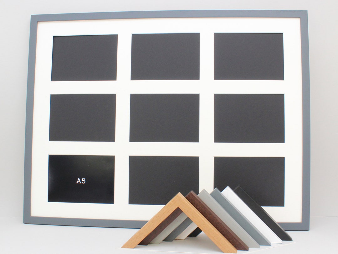 Suits Nine A5 Photos. 60x80cm. Wooden Multi Aperture Picture Frame ...