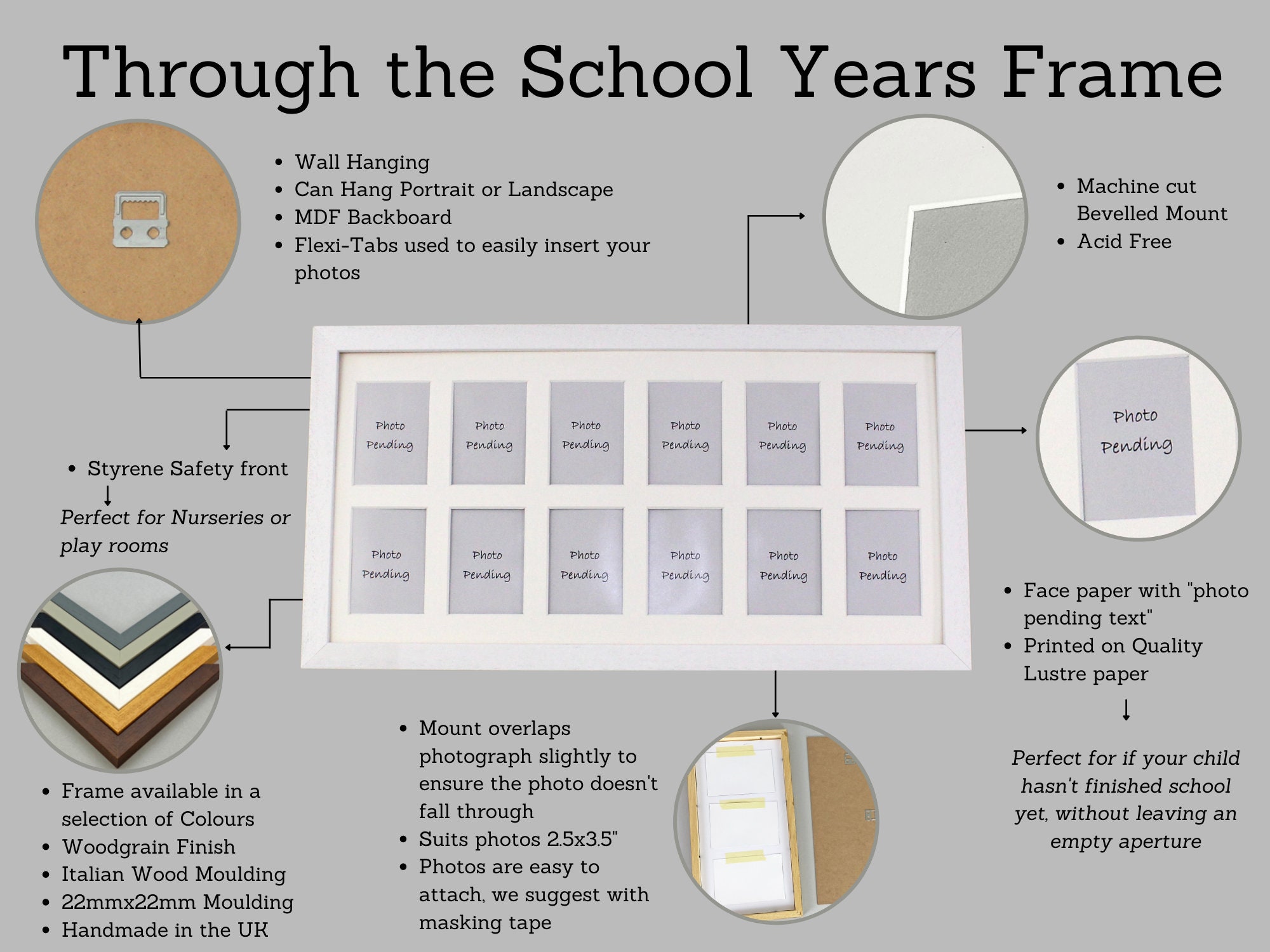Through the School Years Photo Frame Multi Aperture Frame. - Etsy