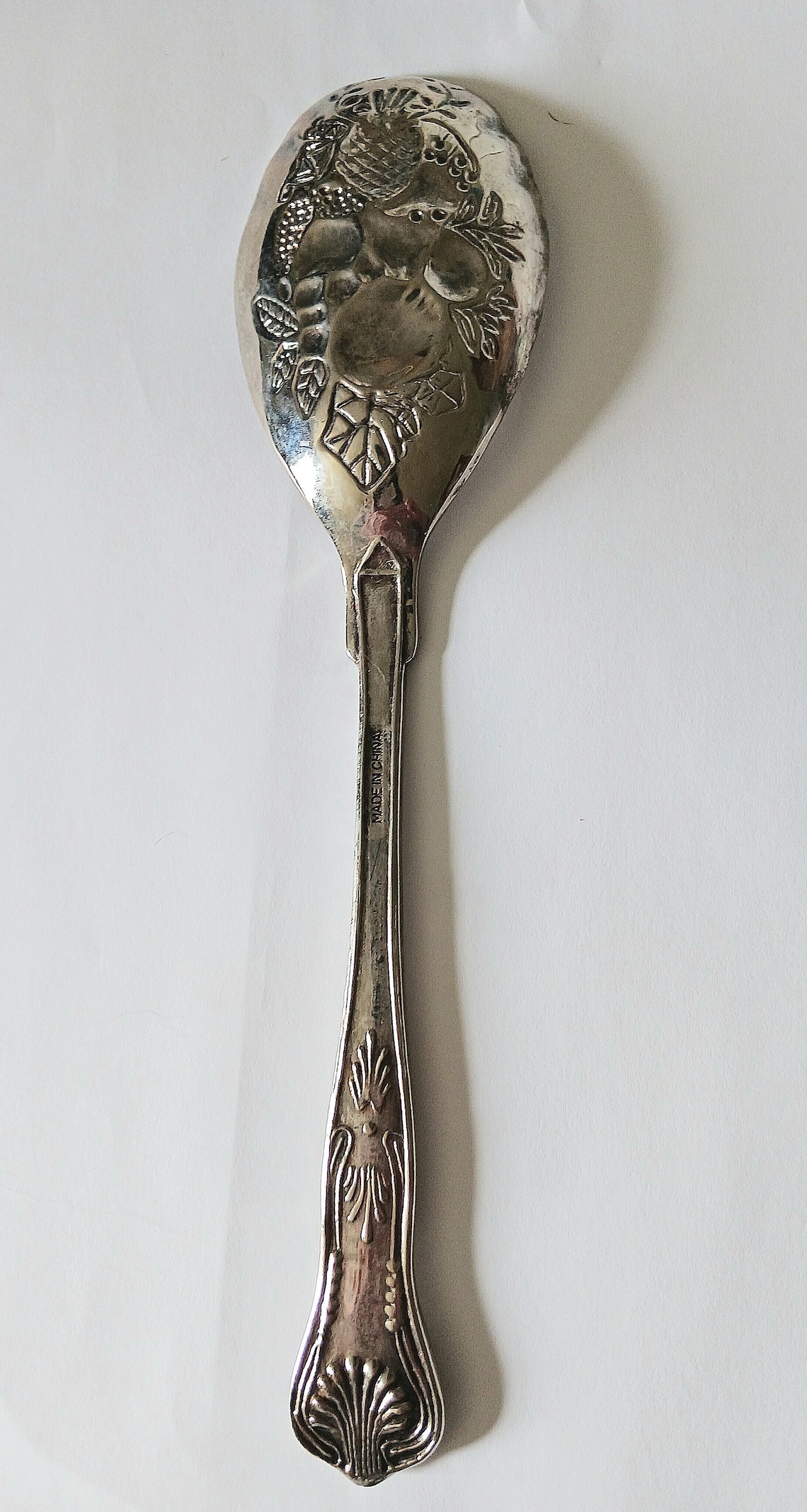 Serving Spoon Silver Plate 8 1/2" Fruit Embossed - Etsy