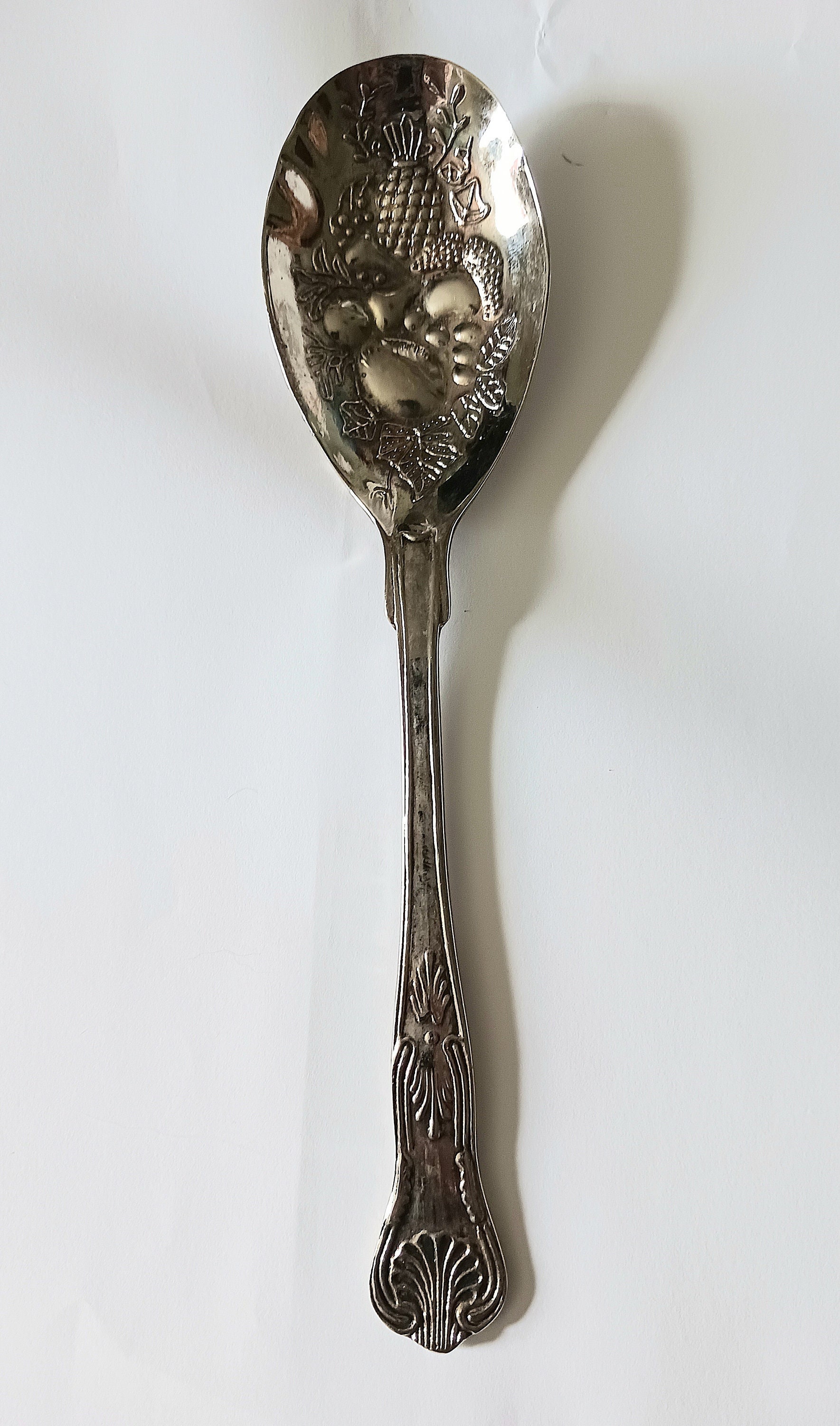 Serving Spoon Silver Plate 8 1/2" Fruit Embossed - Etsy