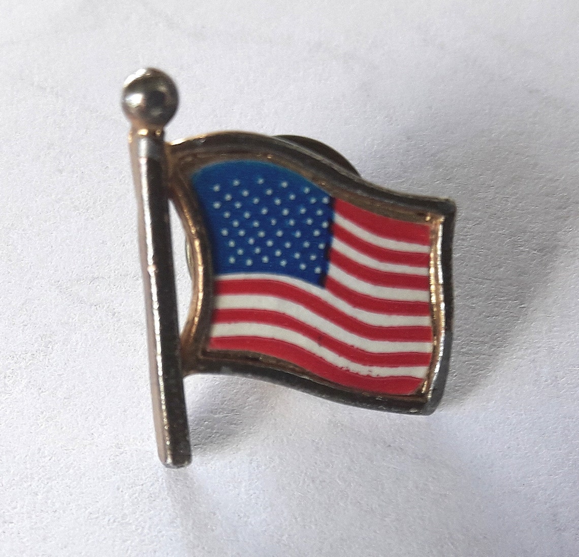 Vintage Flag Enamel Lapel Pin Etsy