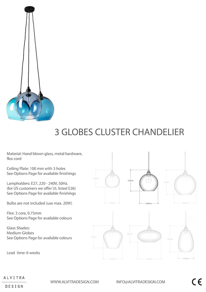 Blue Glass Lighting Cluster. Hand Blown Glass Pendant Lights. - Etsy UK