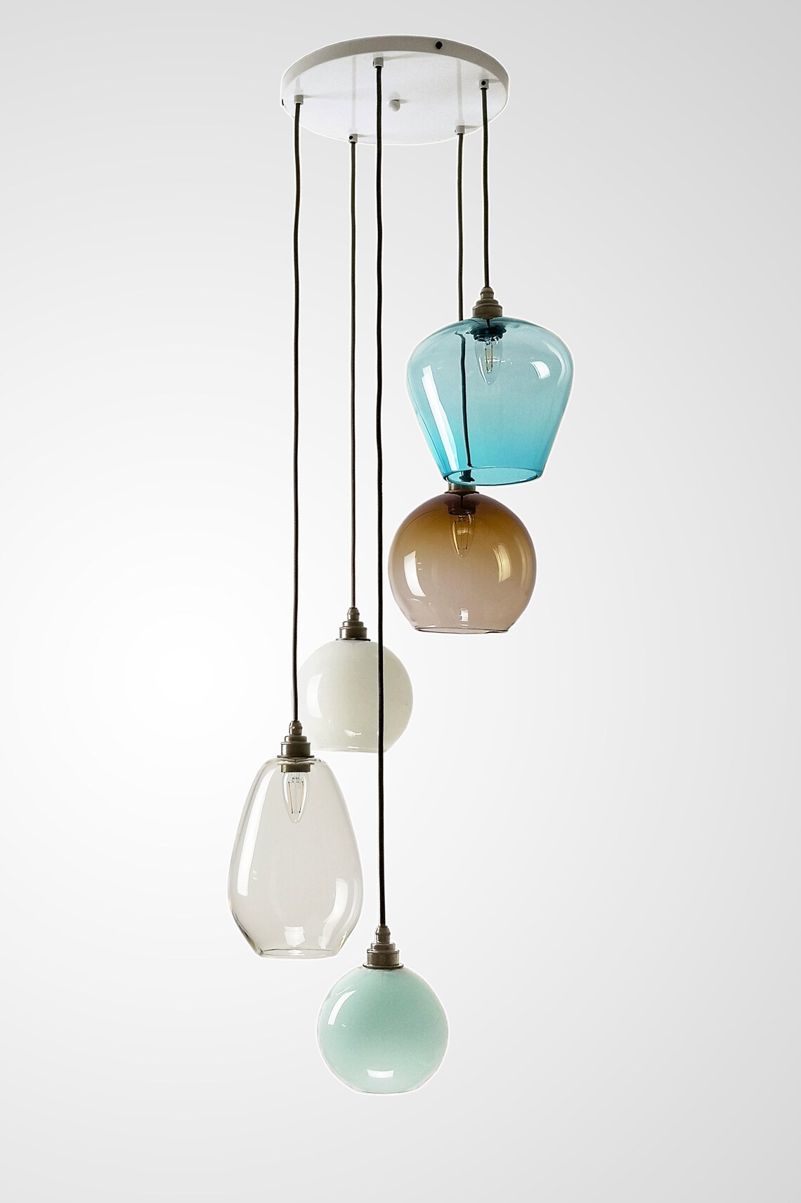 Multi Pendant Chandelier. Custom Blown Glass Chandeliers. Multi ...