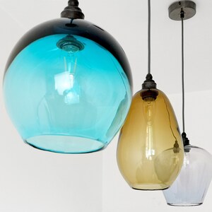 Colored Glass Pendant Lights. Kitchen Pendant Lighting. Lights | Etsy