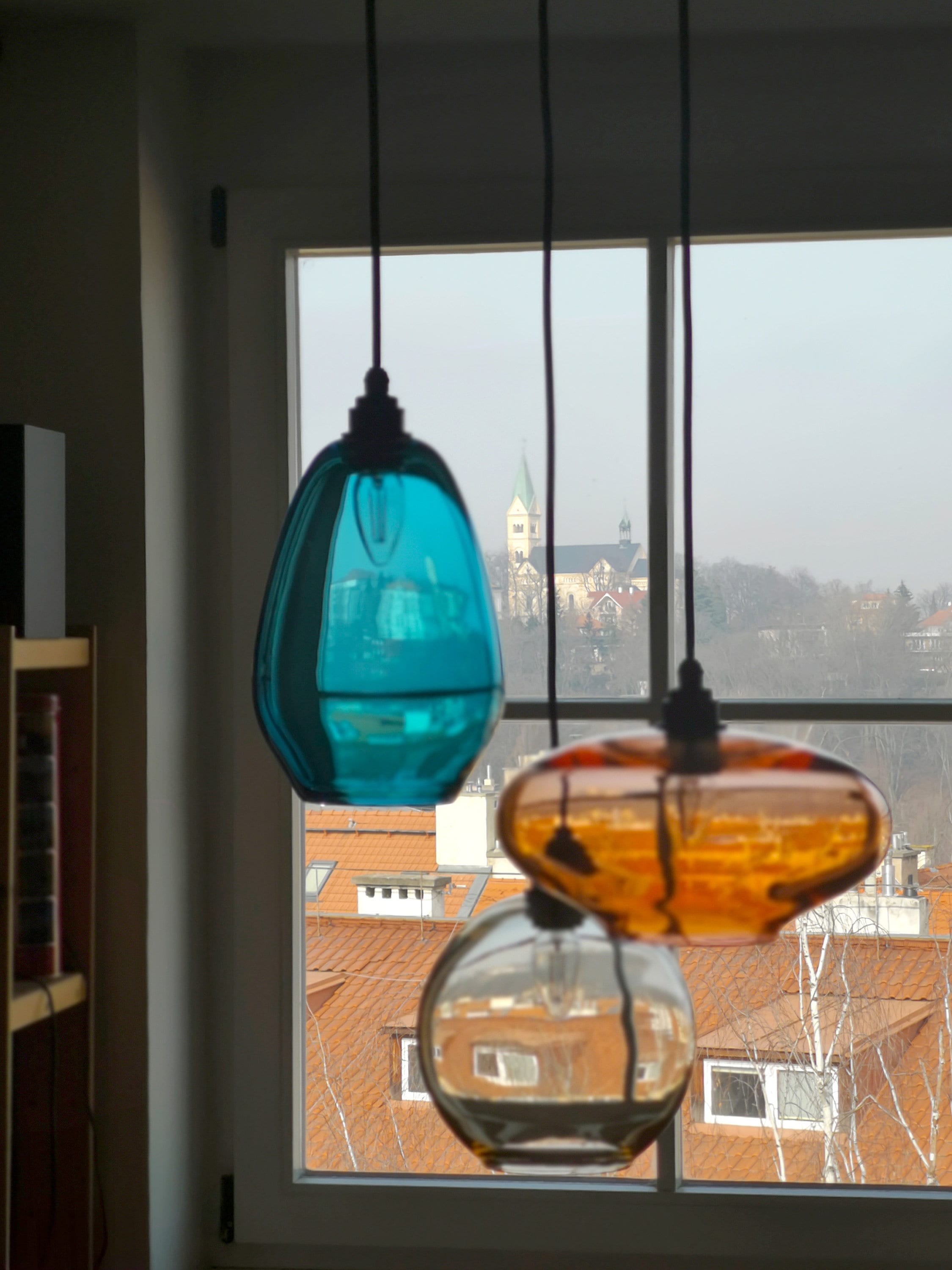 Hand Blown Glass Pendant Lights. Mid Century Modern Lighting. | Etsy