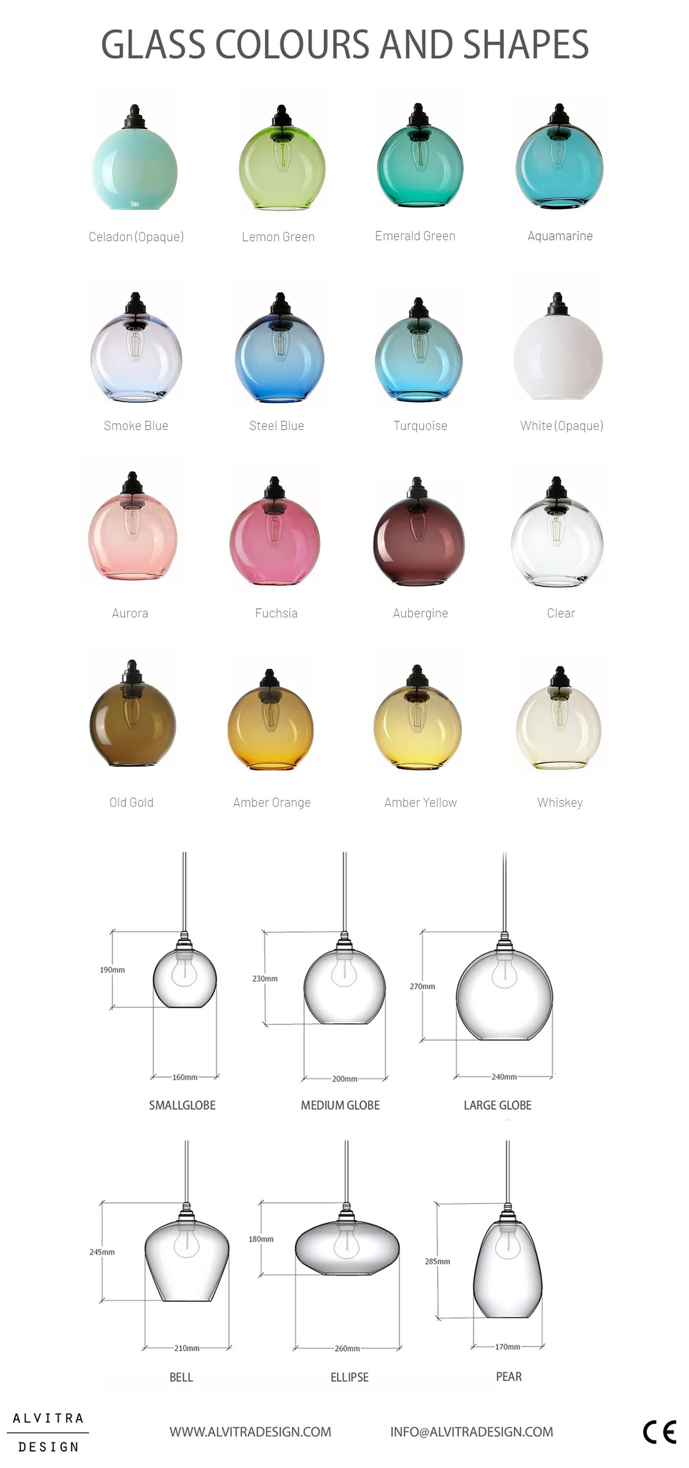 Hand Blown Glass Pendant Lights. Mid Century Modern Lighting. | Etsy