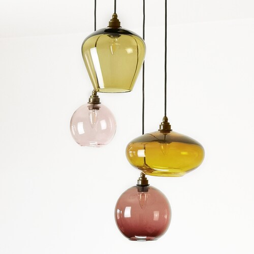 Hand Blown Glass Pendant Lights. Mid Century Modern Lighting. - Etsy