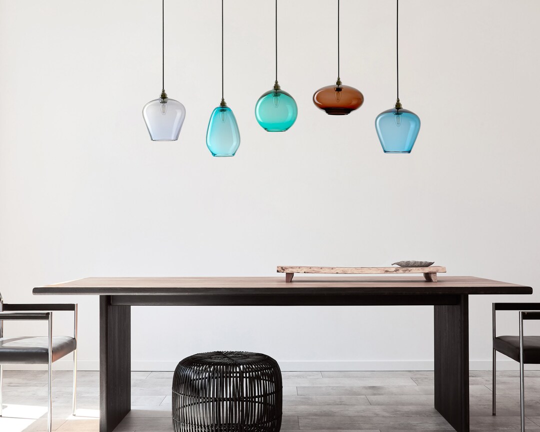 Dining Room Light Fixture. Glass Pendant Lights for Kitchen Island ...