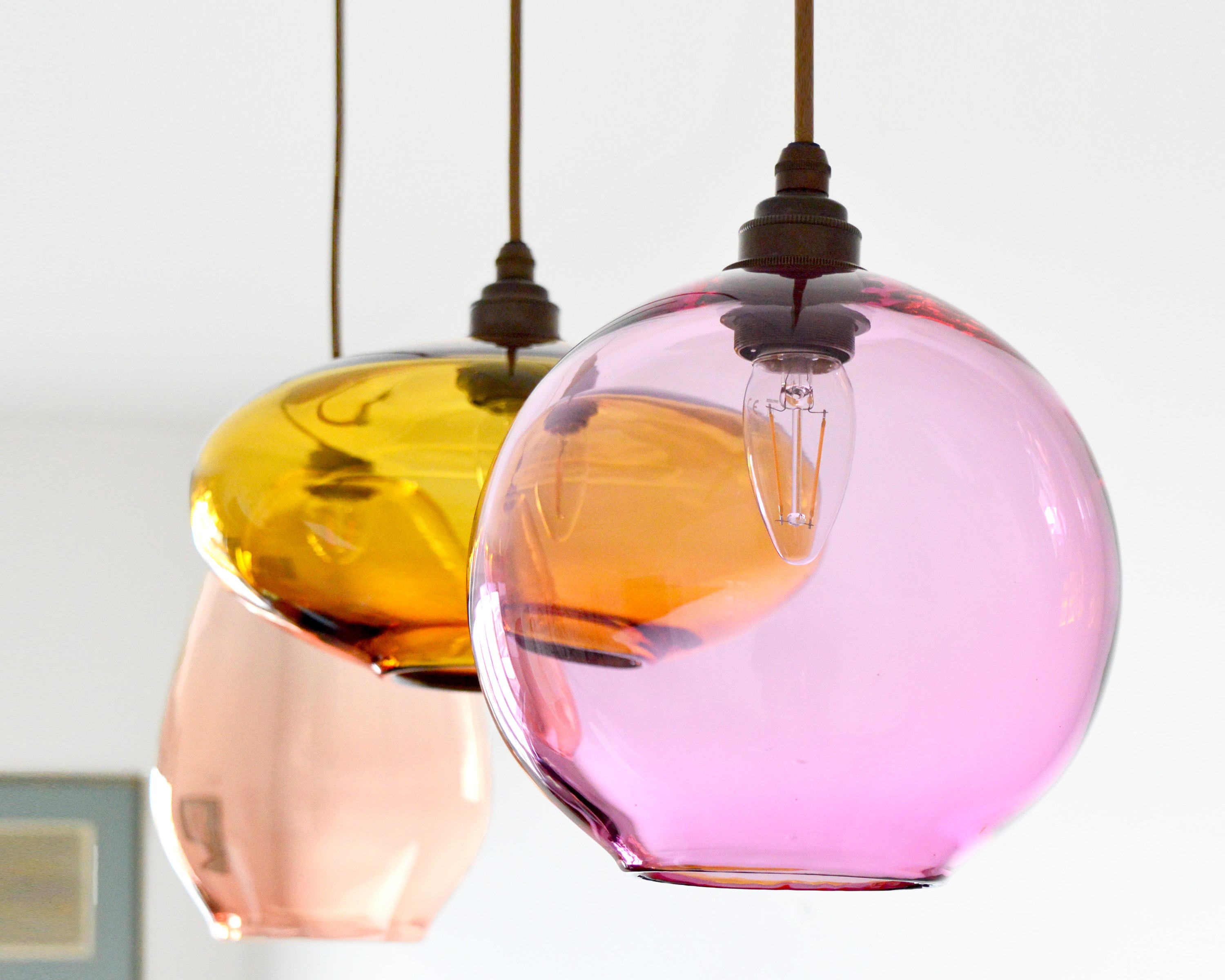 Coloured Glass Pendant Lights For Kitchen - Glass Designs