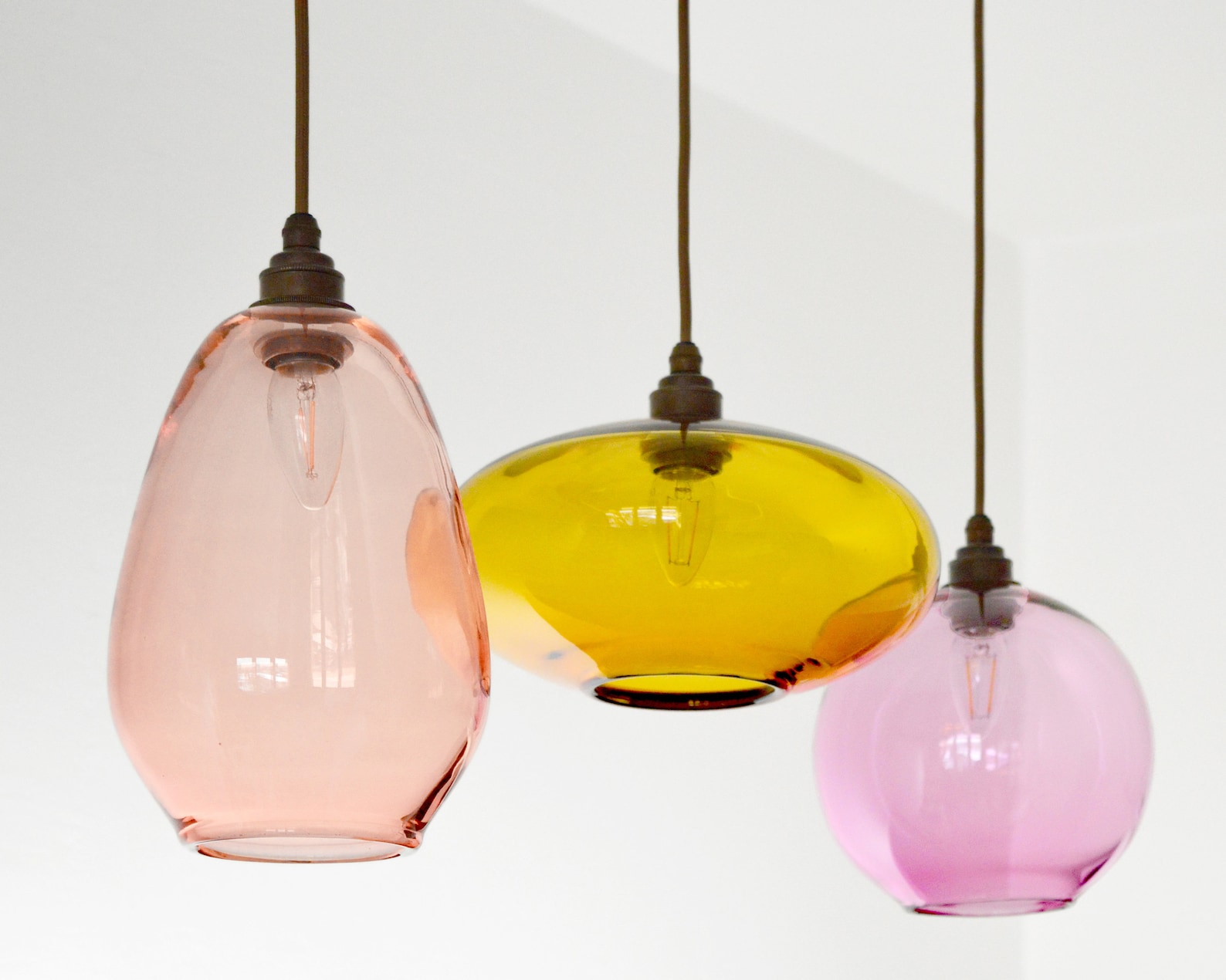 Colored Glass Pendant Lights. Kitchen Pendant Lighting. Lights | Etsy ...