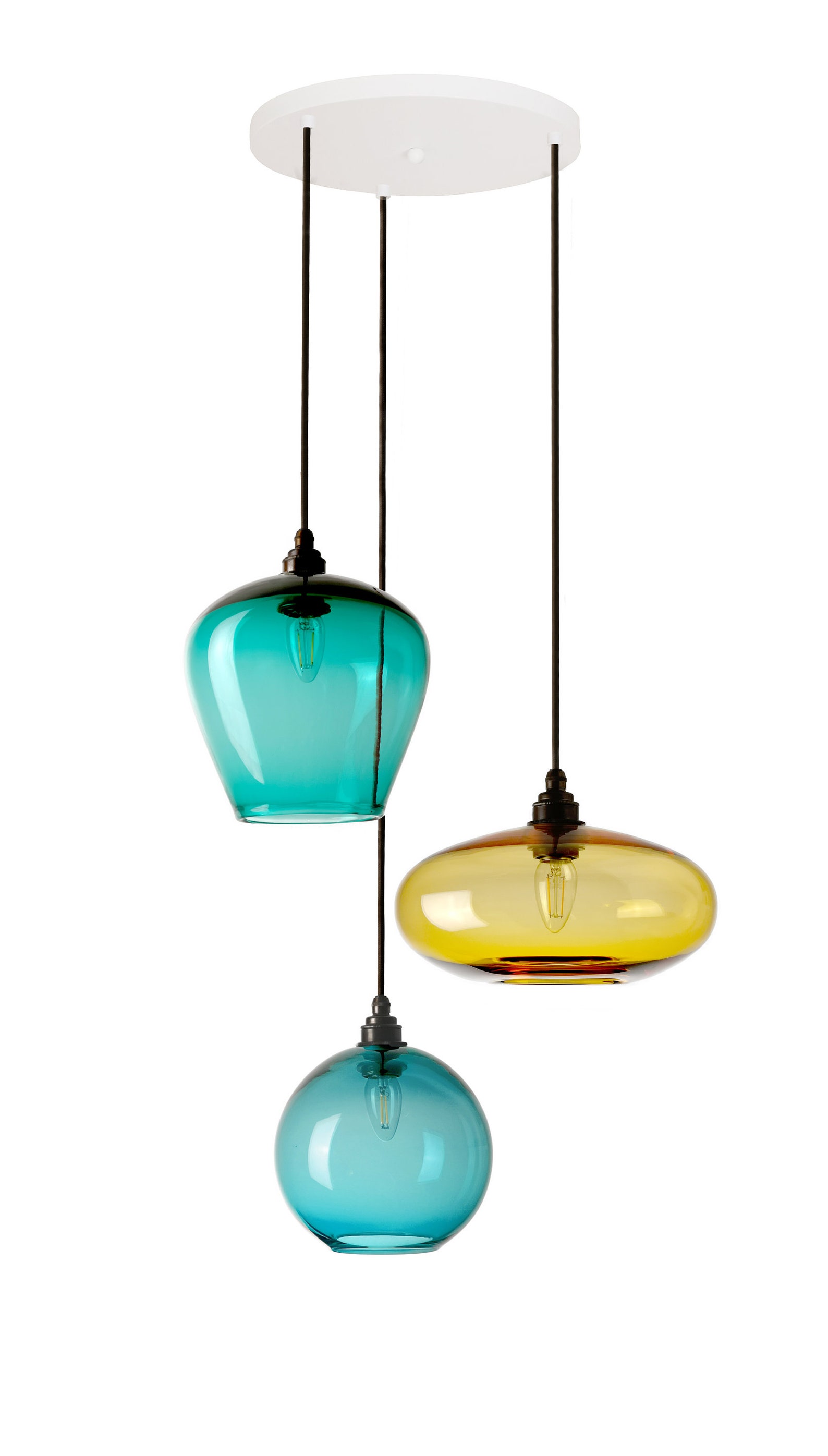 Cluster Pendant Lighting. Hand Blown Glass Pendant Lights. - Etsy