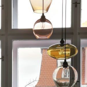 Colored Glass Pendant Lights. Hand Blown Glass Pendant Lights. Cluster ...