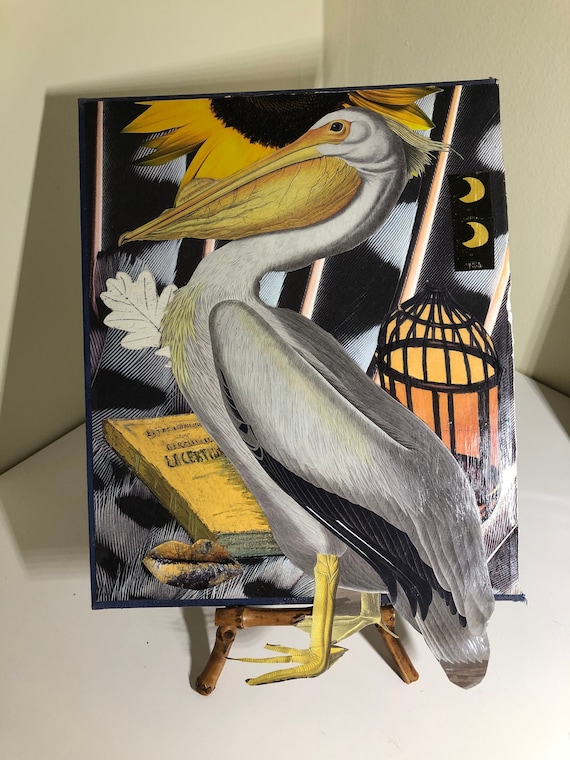 Pelican Collage Yellow and Black Collage Sunflower | Etsy