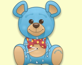 Teddy Bear Clock - Etsy UK