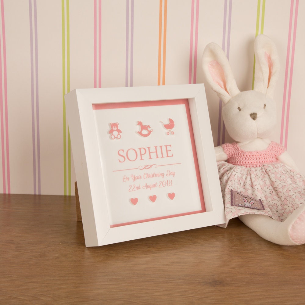Framing Craft Supplies & Tools Materials Bespoke 3D Christening Box ...