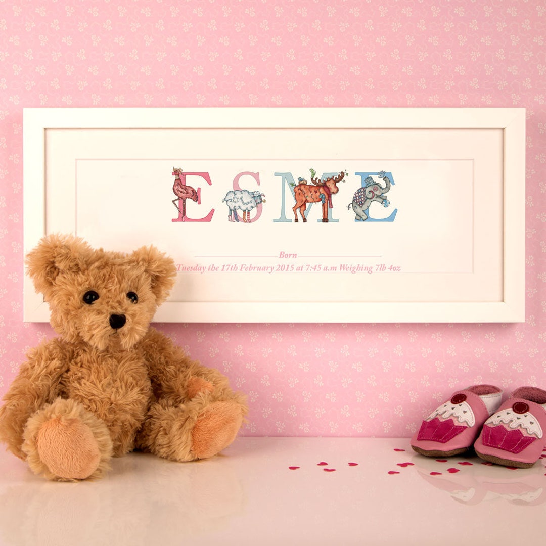 Girls Name Frame. With Hand Illustrated Alphabetical Fonts Created by ...