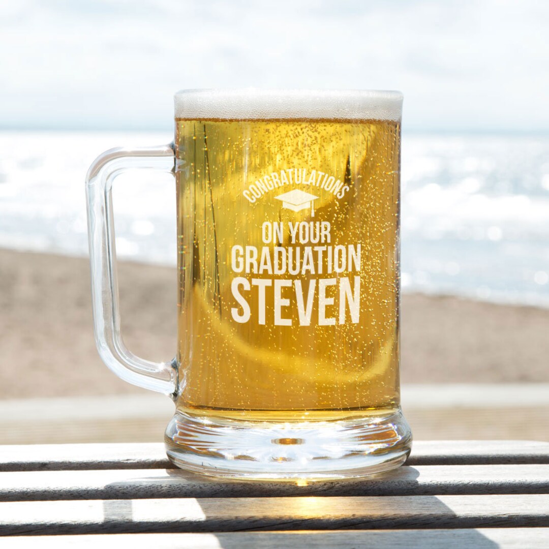 Congratulations on Your Graduation Customised Glass Beer Tankard ...