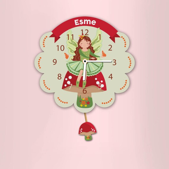 Personalised Fairy Toadstool Clock Kids Wall Clock Quiet - Etsy UK