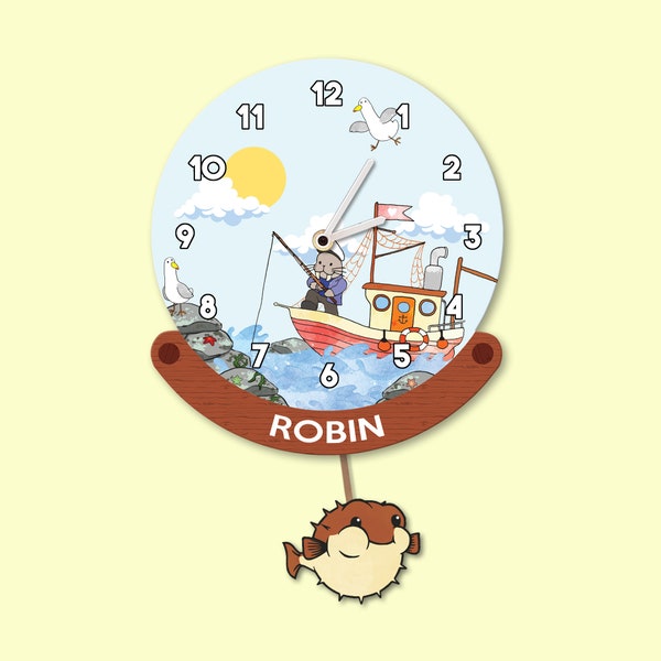 Boat Name Wall Clock - Etsy