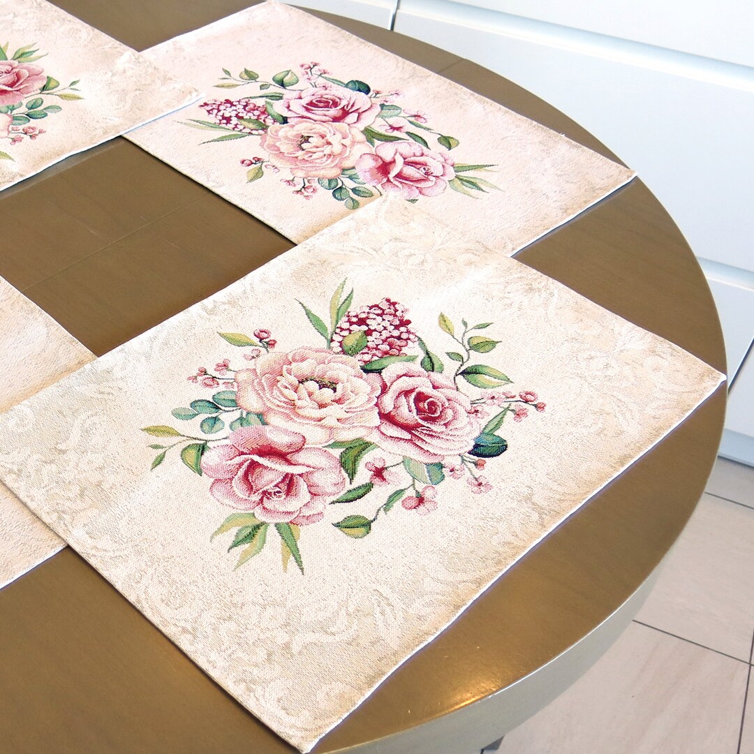 Luxury Modern Placemats Set of 2, Tapestry Machine Washable Dining ...