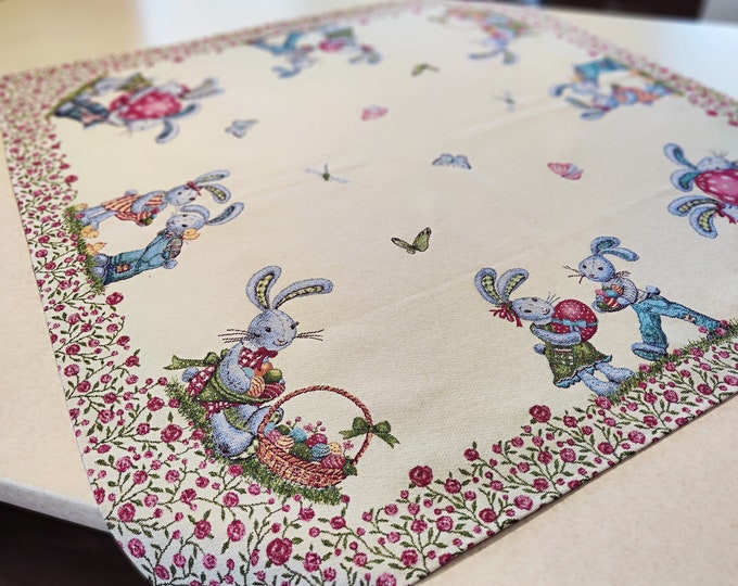 Easter Table Topper Block Print Table Cloth Centerpieces Tapestry ...