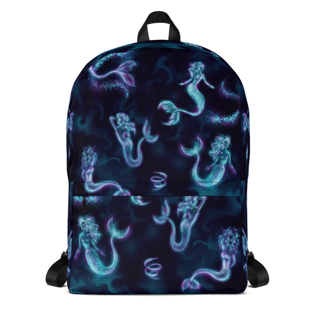 Mermaid Print Backpack: Water-resistant Laptop Bag - Etsy UK