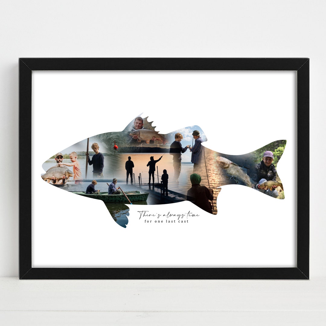 Fishing Photo Collage, Fishing Gift for Him, Fishing Gift for Her ...