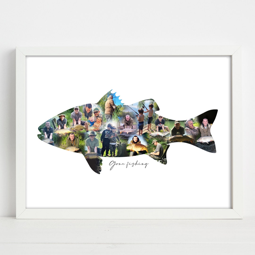 Fishing Photo Collage, Fishing Gift for Him, Fishing Gift for Her ...