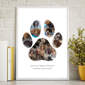 Paw Print Photo Collage, Paw Print Picture, Dog Memorial, Cat Memorial ...