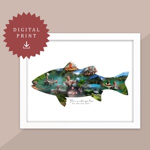 Fishing Photo Collage, Digital Download, Fishing Picture, Fishing Gift ...
