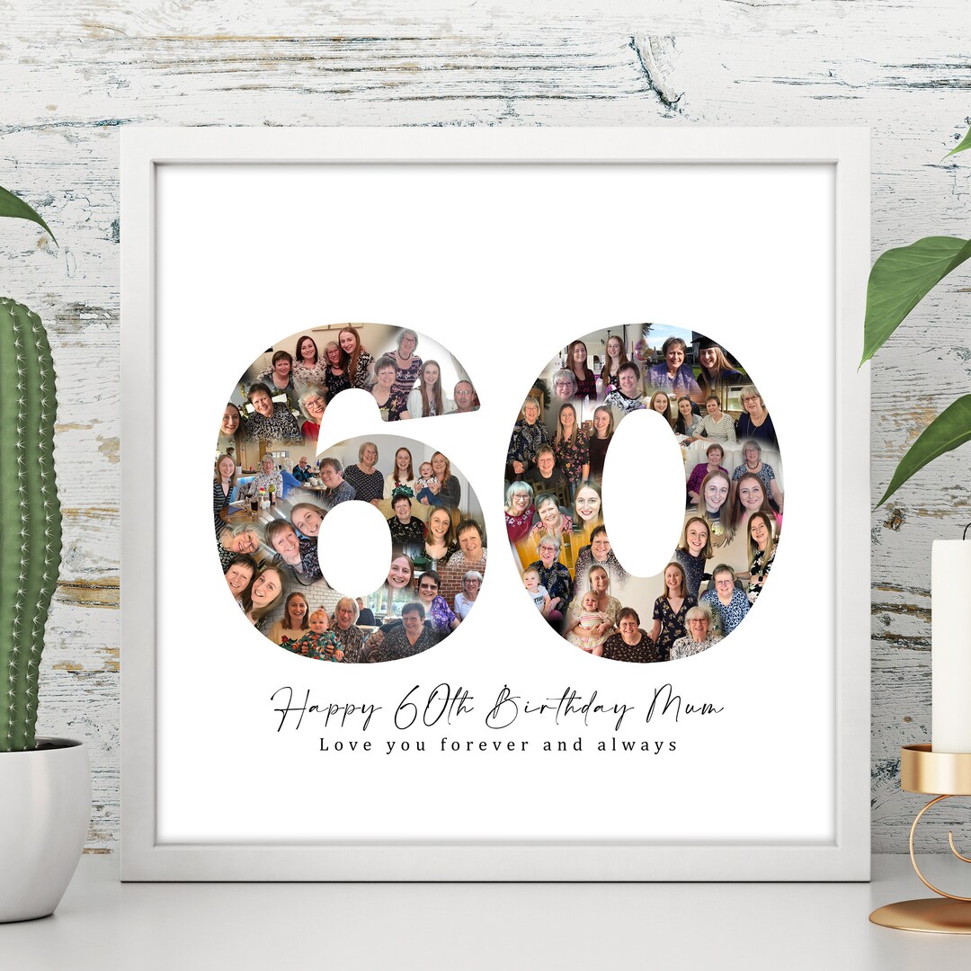 60th Photo Collage, 60th Birthday Gift, 60th Birthday Gift for Women ...