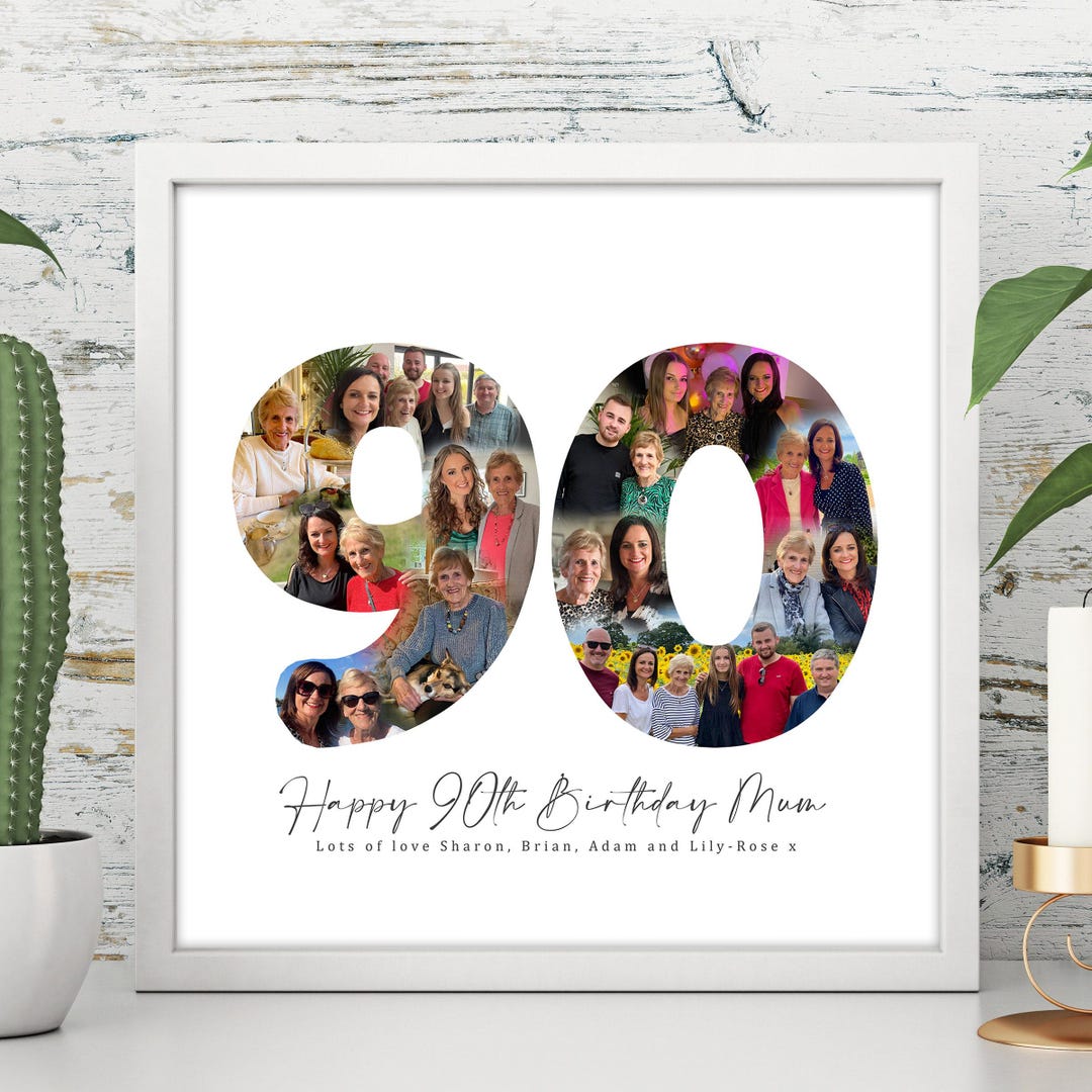 90th Photo Collage, 90th Anniversary Gift, 90th Birthday Gift, 90th ...