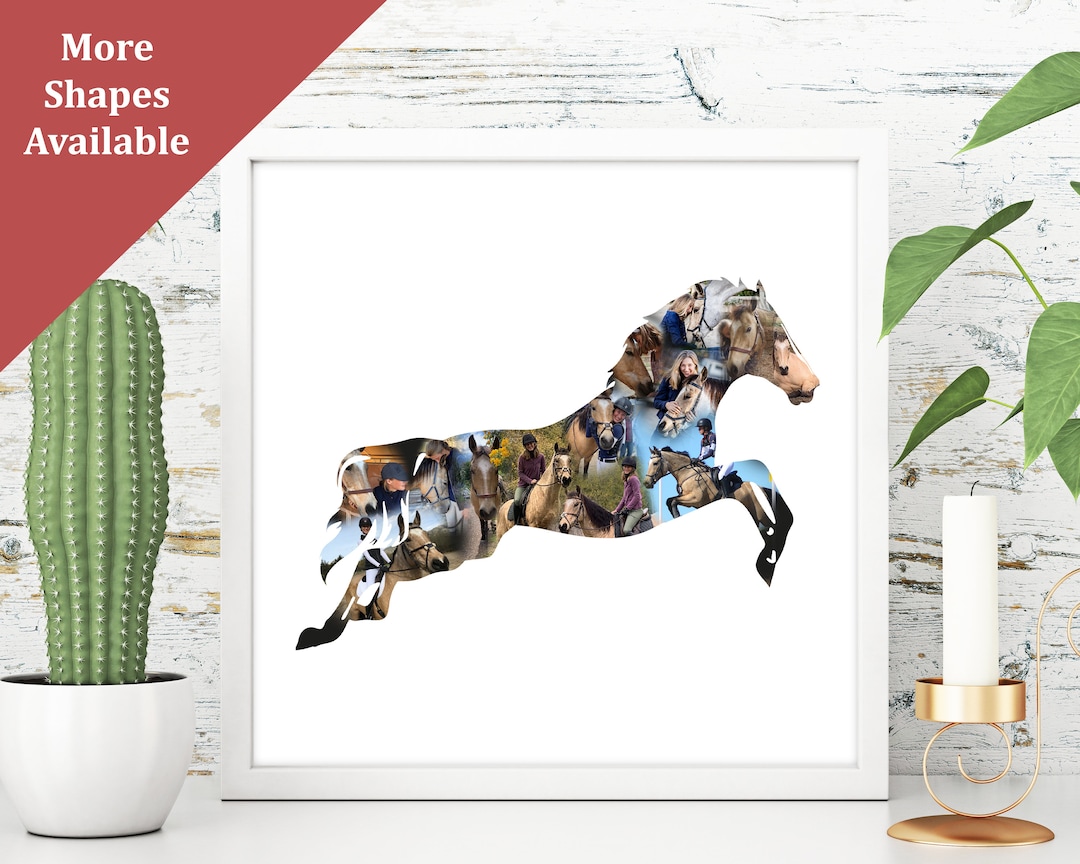 Horse Photo Collage, Horse Gift, Horse Gifts for a Girl, Horse Print ...
