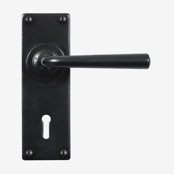 Matt Black Lever Door Handle on Backplate pair - Etsy