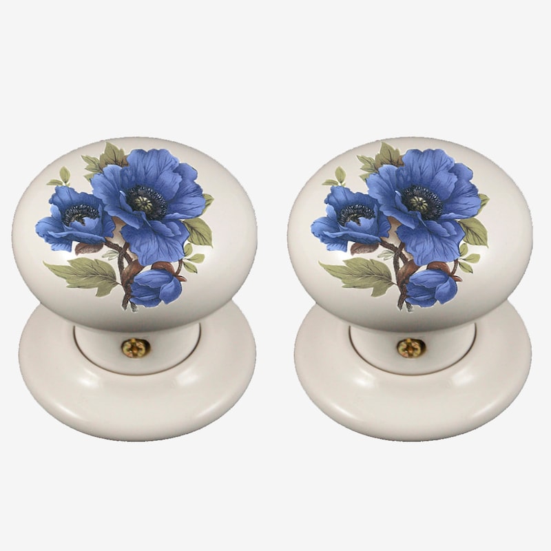 Blue Porcelain Knobs - Etsy