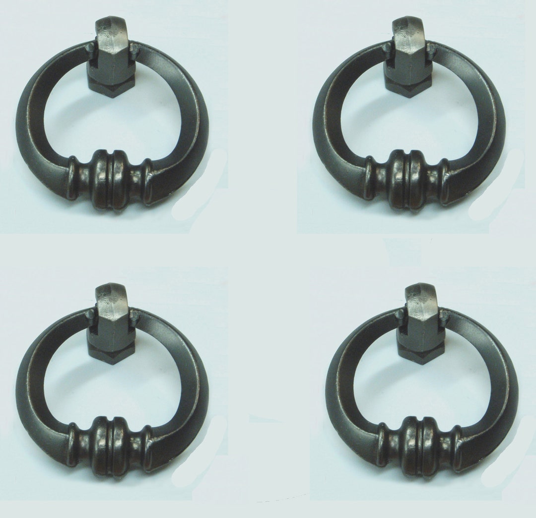 Pack of 4 X Pewter Ring Pull Handles Drop Pull - Etsy