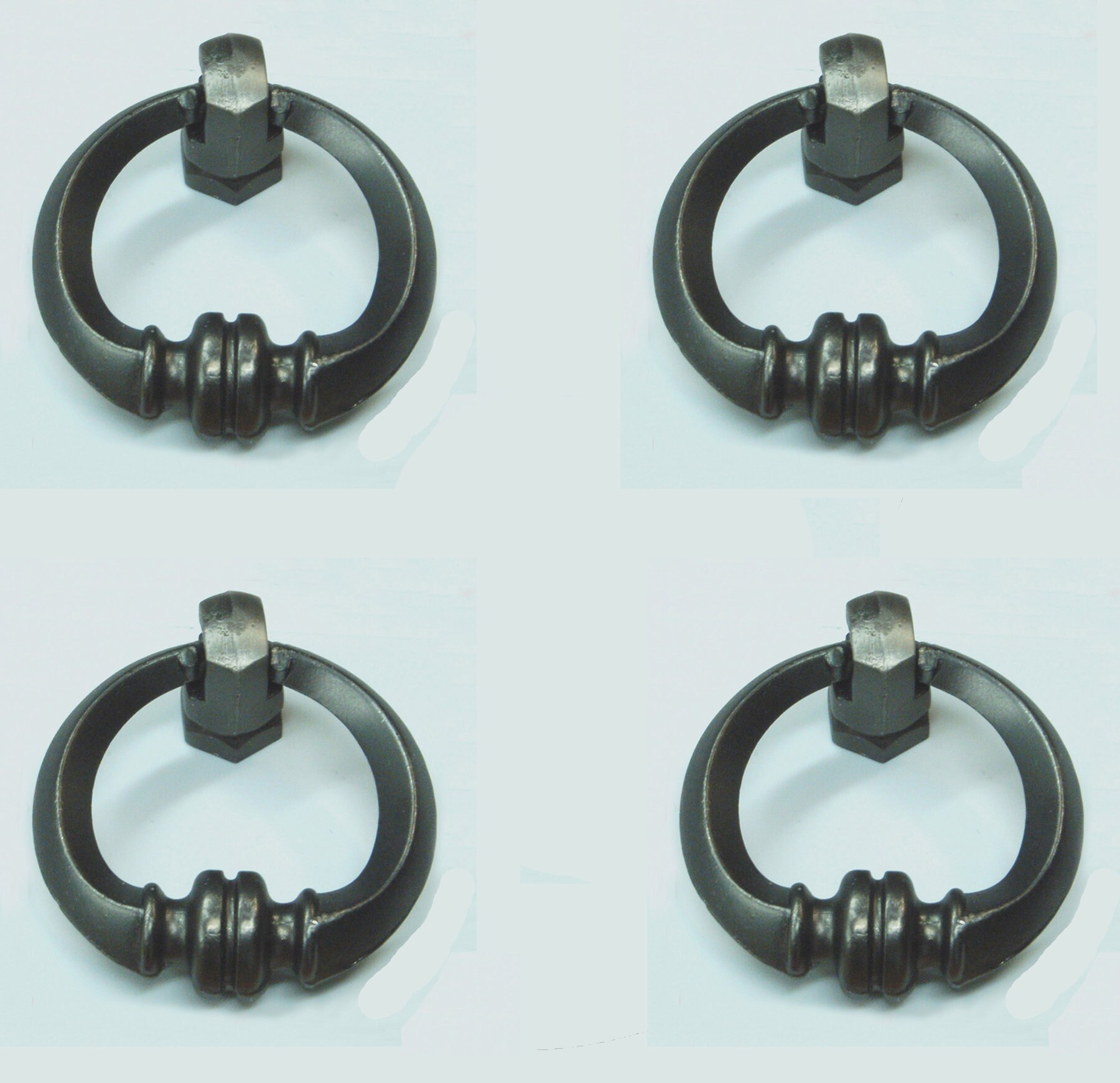 Pack of 4 X Pewter Ring Pull Handles Drop Pull - Etsy